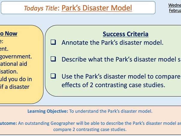 Park's Disaster Model | Teaching Resources