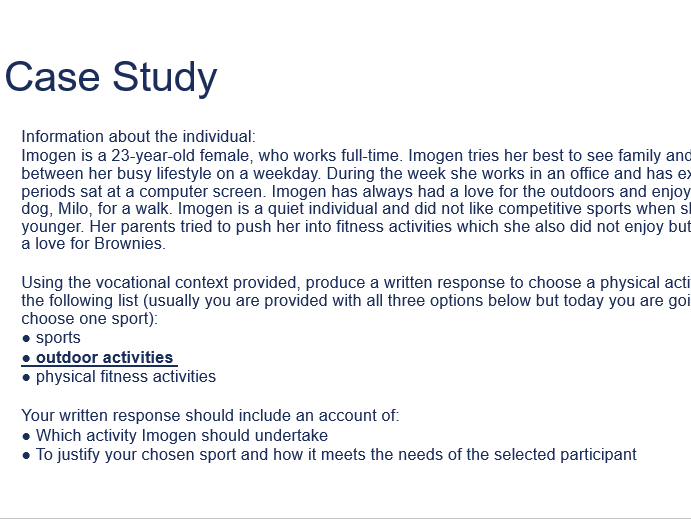 BTEC Tech Award in Sport - Component 1 Case Studies | Teaching Resources
