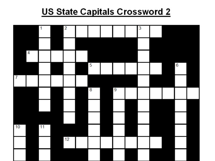 Crossword On US State Capitals 2 Answers Teaching Resources Crossword On US State Capitals 2 Answers Teaching Resources
