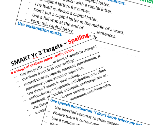Whole School SMART Writing Targets New Curriculum | Teaching Resources