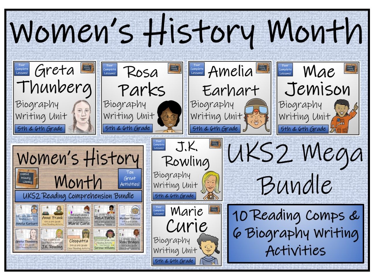UKS2 Women's History Month Reading Comprehension & Biography Writing ...
