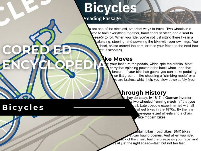 Bicycles Reading Comprehension Passage | Teaching Resources
