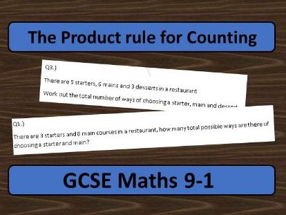 GCSE Maths 9-1 The Product rule for Counting | Teaching Resources
