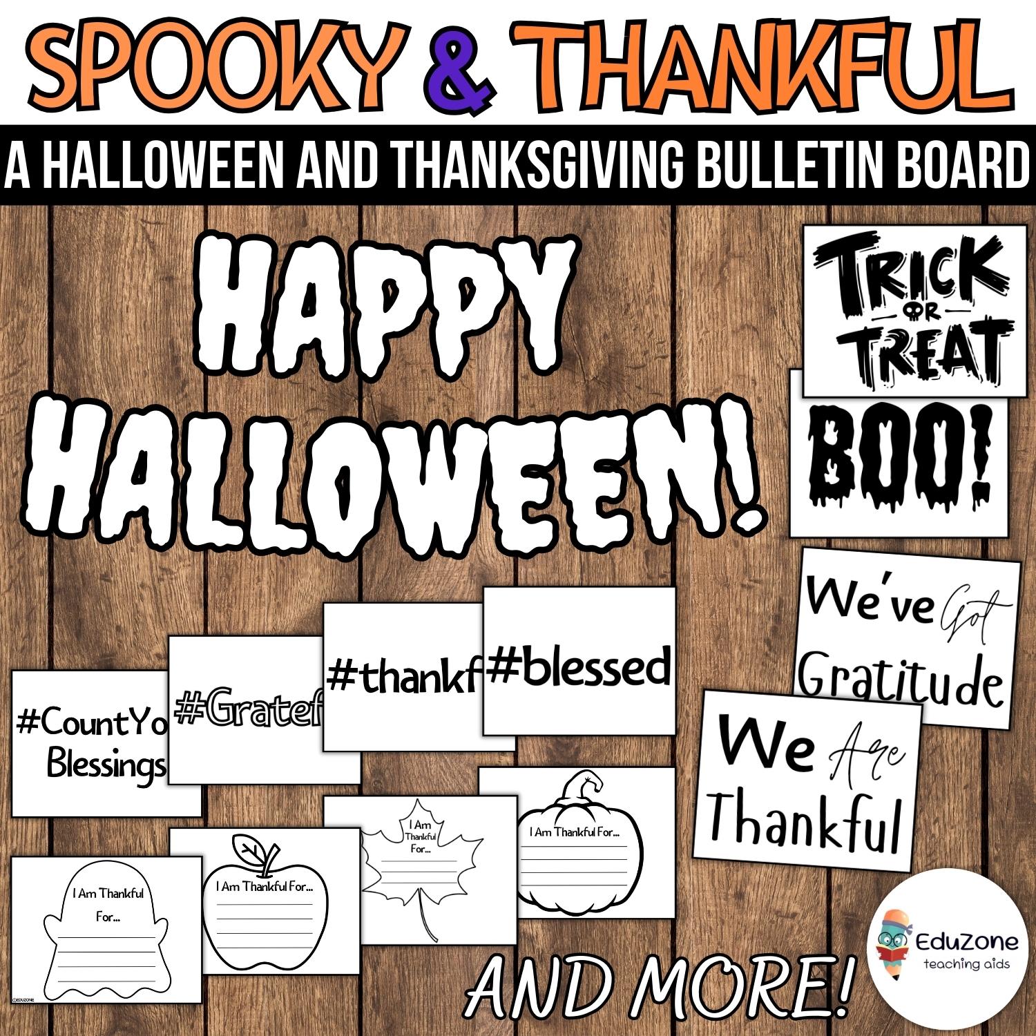 Haunted and Grateful A Halloween and Thanksgiving Bulletin Board Or ...