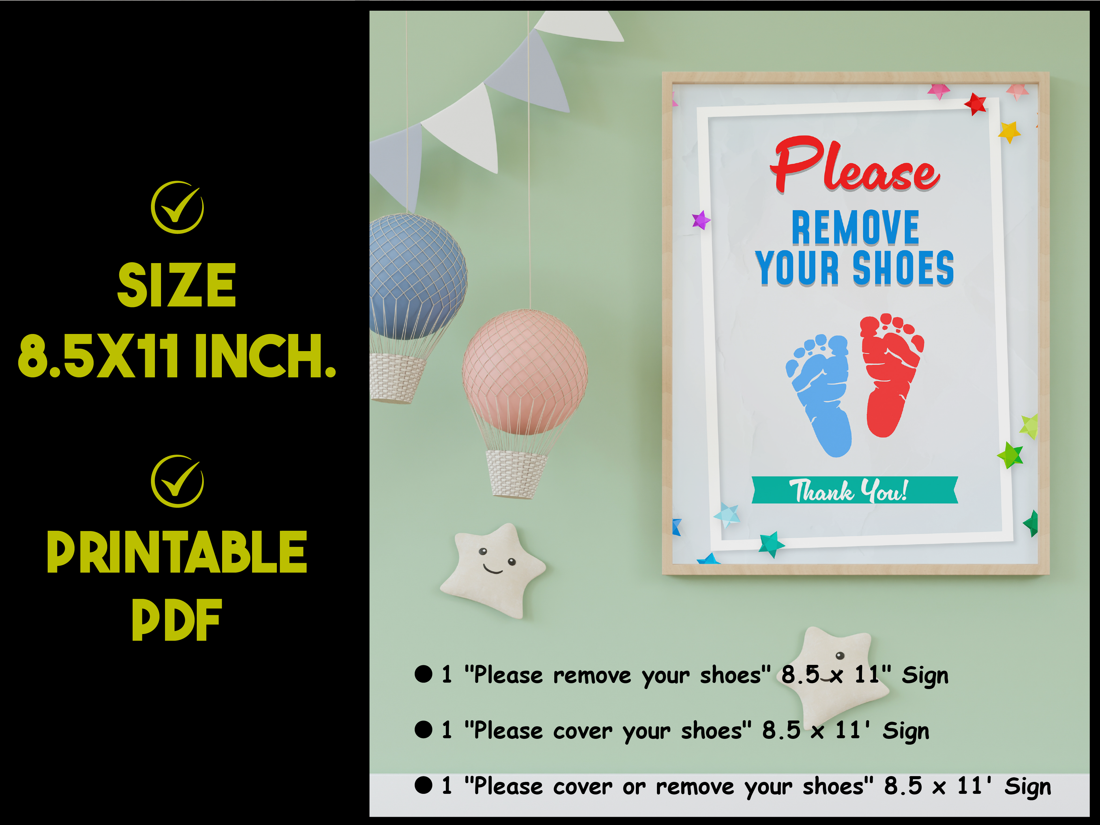 Please Remove Shoes Sign for Daycare, Childcare | Infant Room Cover ...
