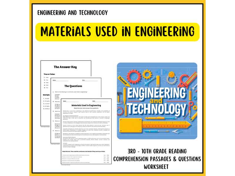 Materials Used in Engineering Reading Comprehension Passages ...