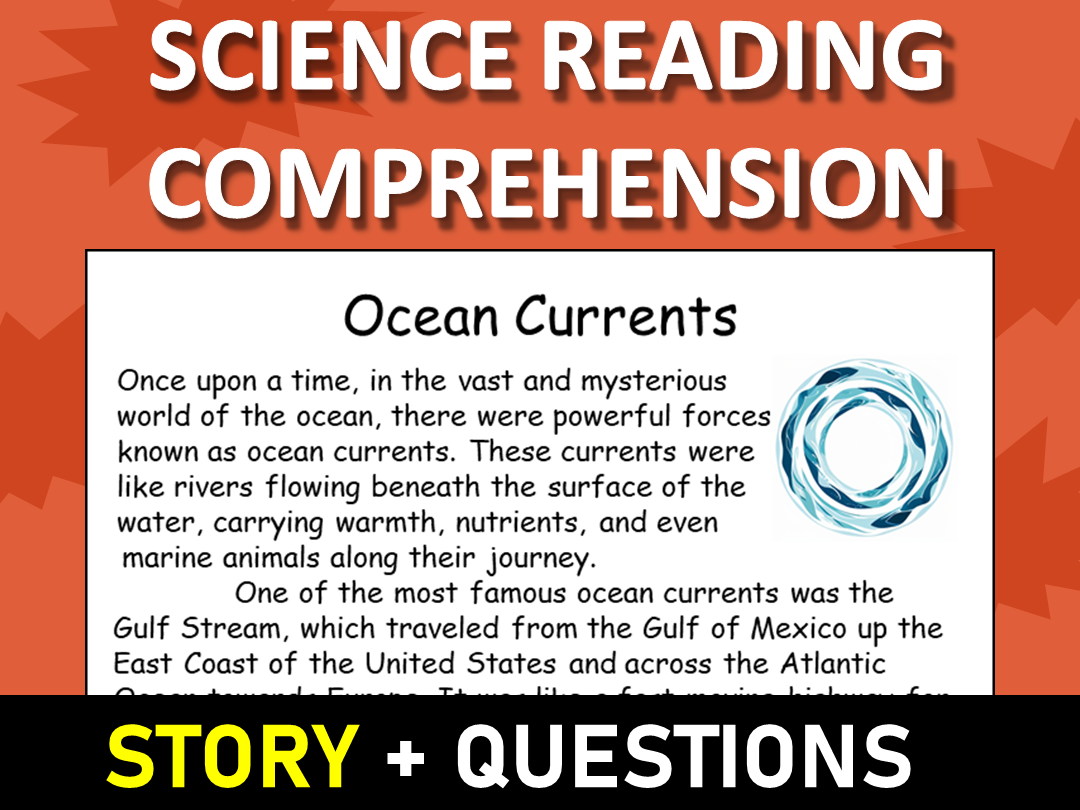 Ocean Currents Reading Science Story Comprehension Questions Worksheet ...
