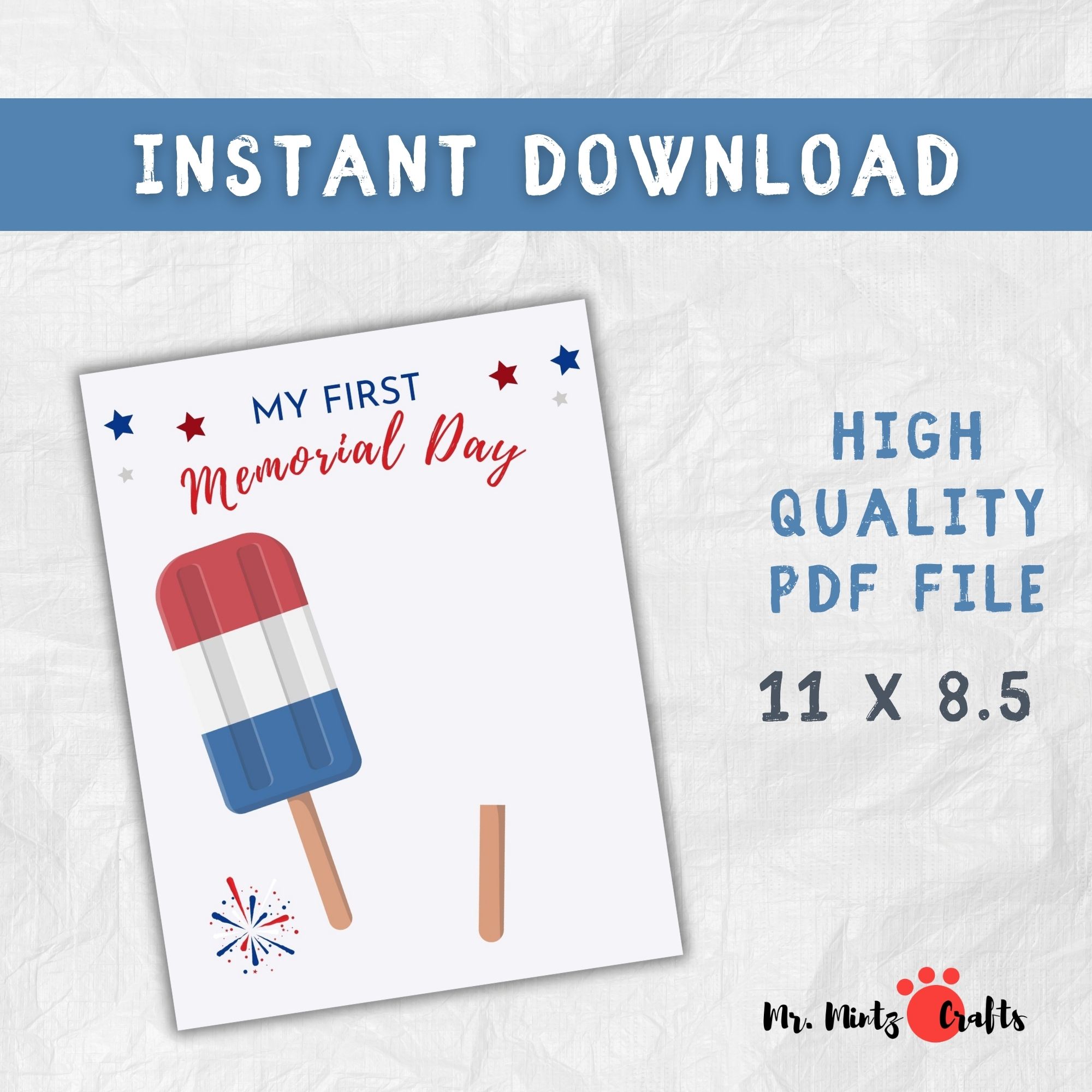 My First Memorial Day Footprint Craft | Patriotic Baby Keepsake ...