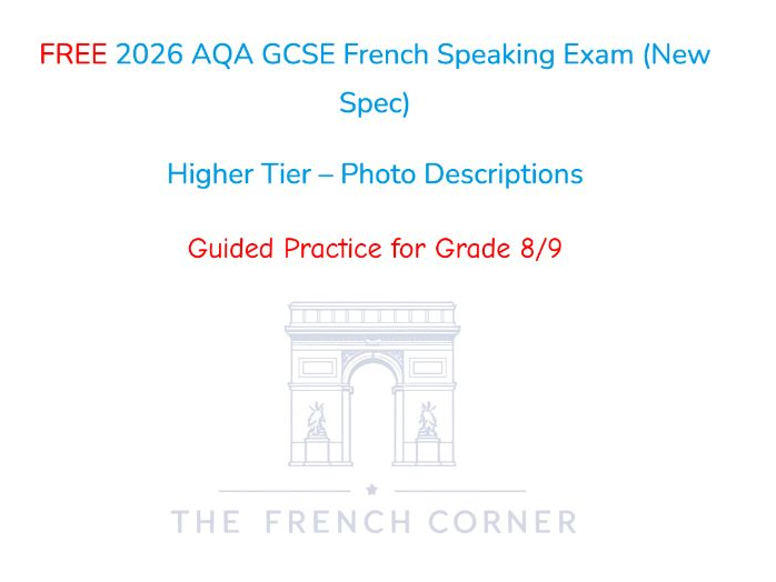 FREE GCSE French Higher Tier Speaking – 3 Photocards (New Spec 2026 ...