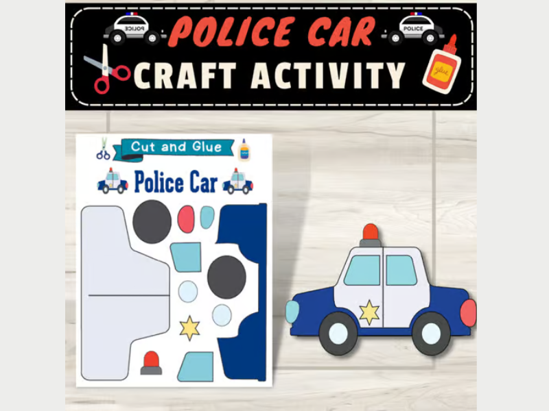 Create Your Own Police Car Craft: Fun Transportation Activity for ...