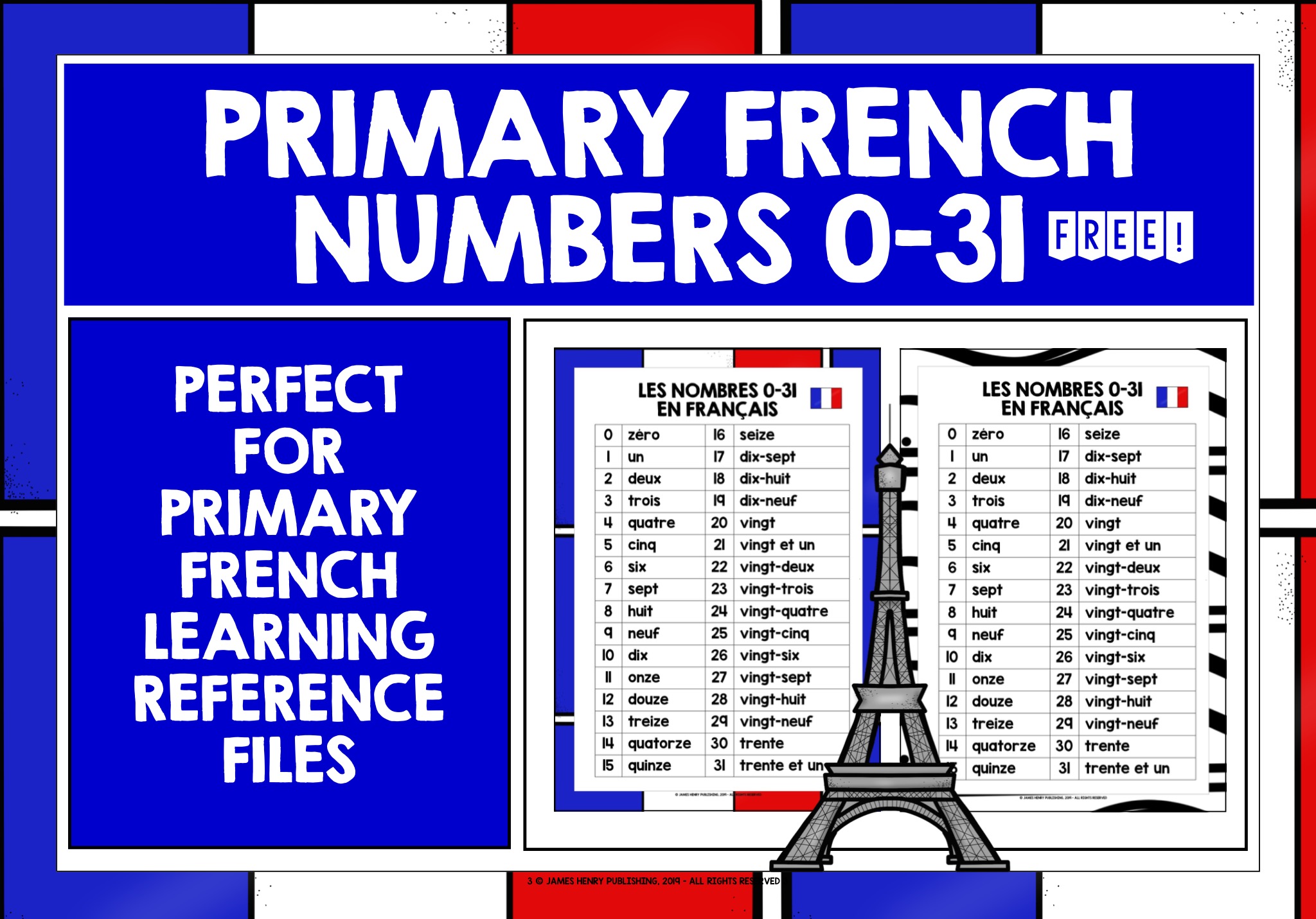 PRIMARY FRENCH NUMBERS 0 31 REFERENCE LIST Teaching Resources