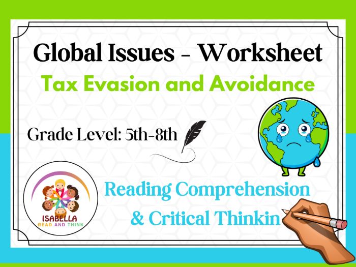 Tax Evasion and Avoidance: Reading Comprehension Passages & Questions ...