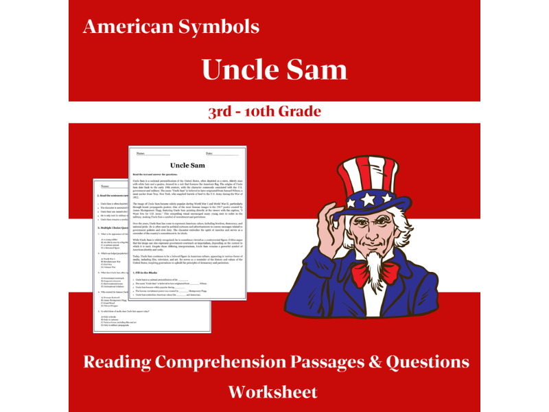 Uncle Sam Reading Comprehension Passages & Questions Worksheets ...