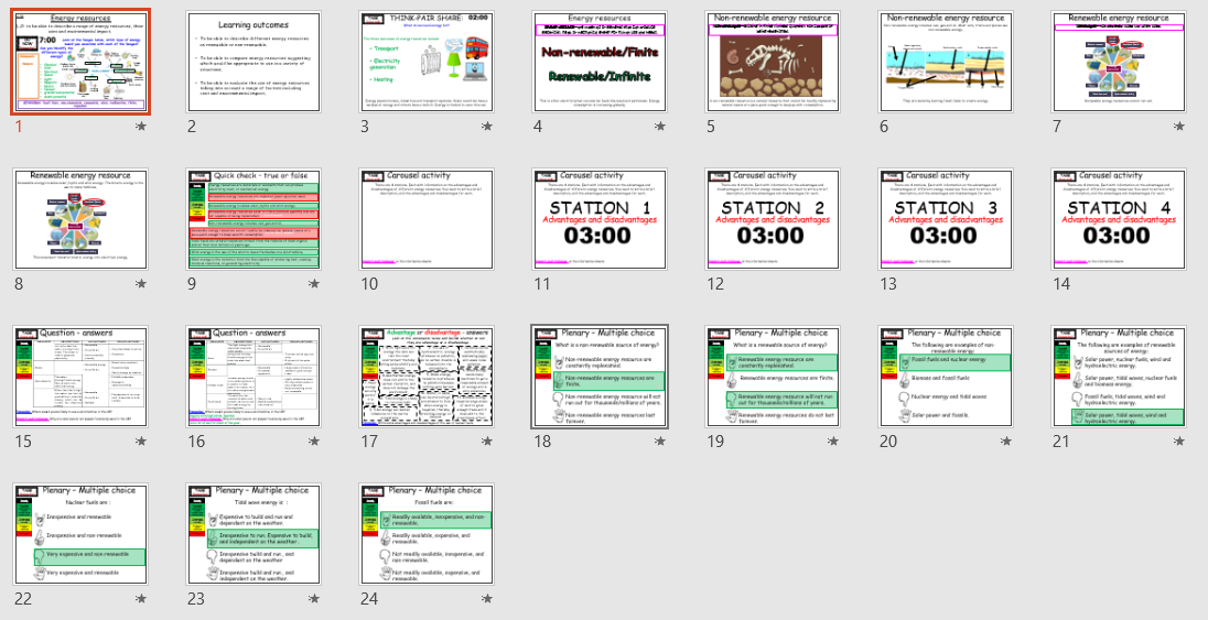 Year 7 Energy - L2 Energy resources (Lesson) | Teaching Resources