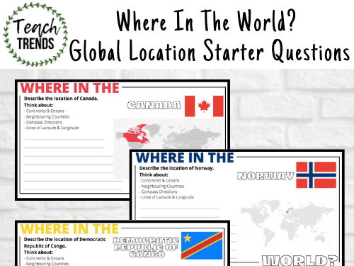 Where in the World? Geography Global Location Starter Questions ...