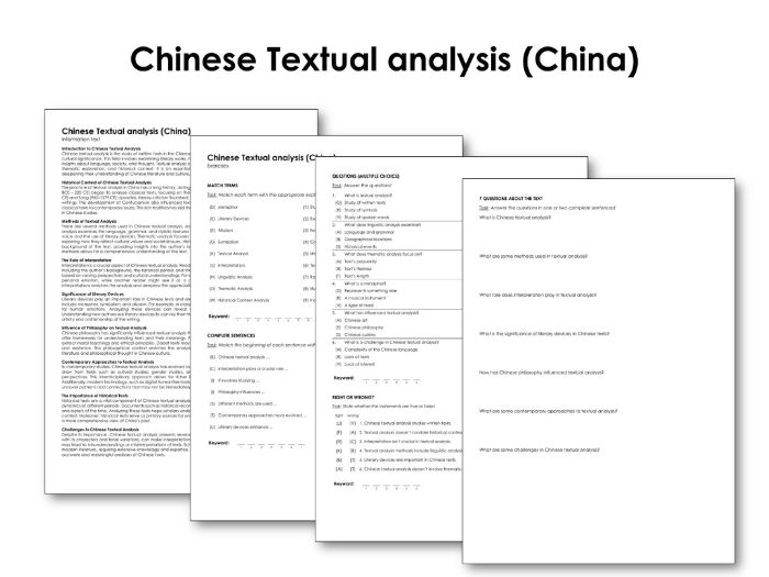 Chinese Textual analysis (China) | Teaching Resources