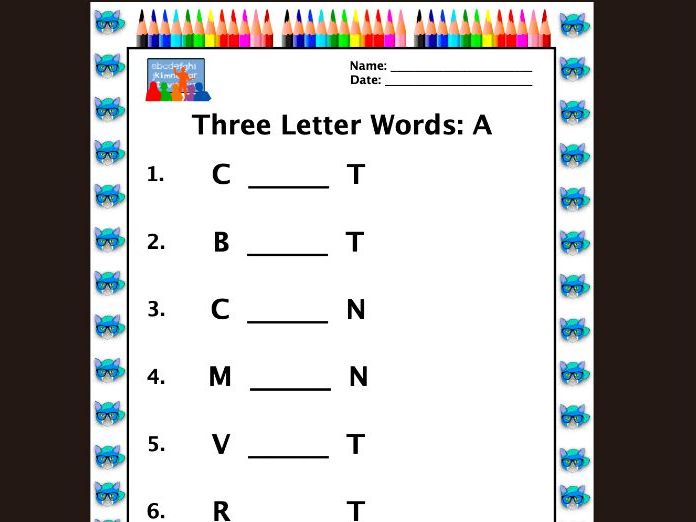 EASY READING 3 Letter Words Vowels 5 Worksheets Teaching Resources EASY READING 3 Letter Words Vowels 5 Worksheets Teaching Resources