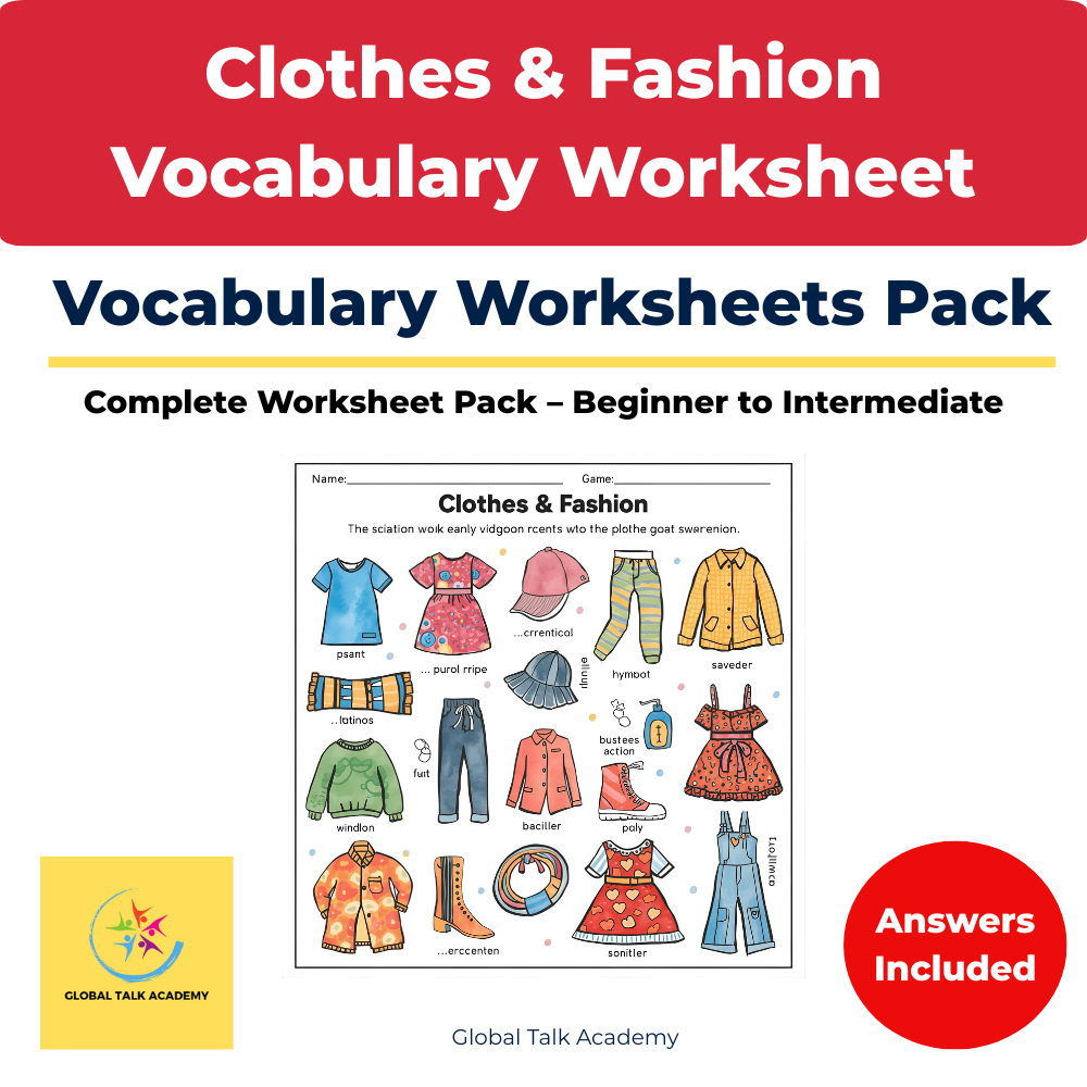 Clothes & Fashion Vocabulary – ESL Vocabulary Worksheets | Teaching ...