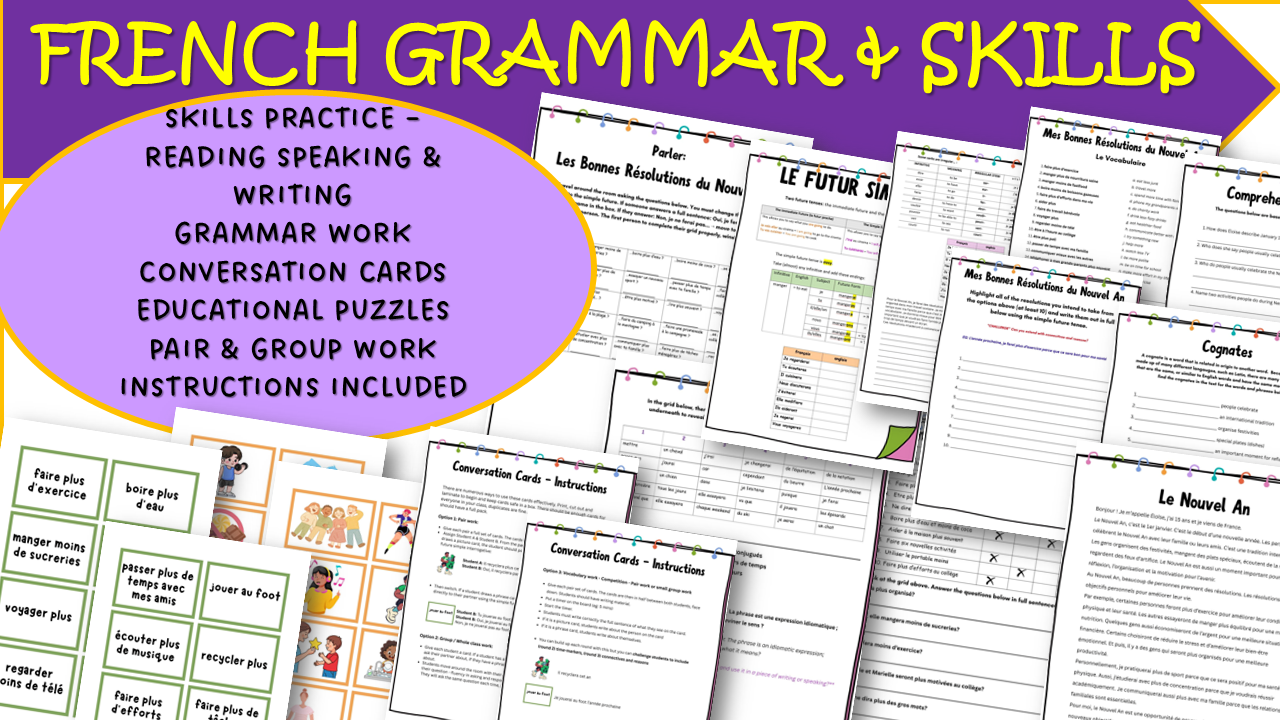 French New Year’s Activity Pack – Reading, Writing & Speaking | Le ...