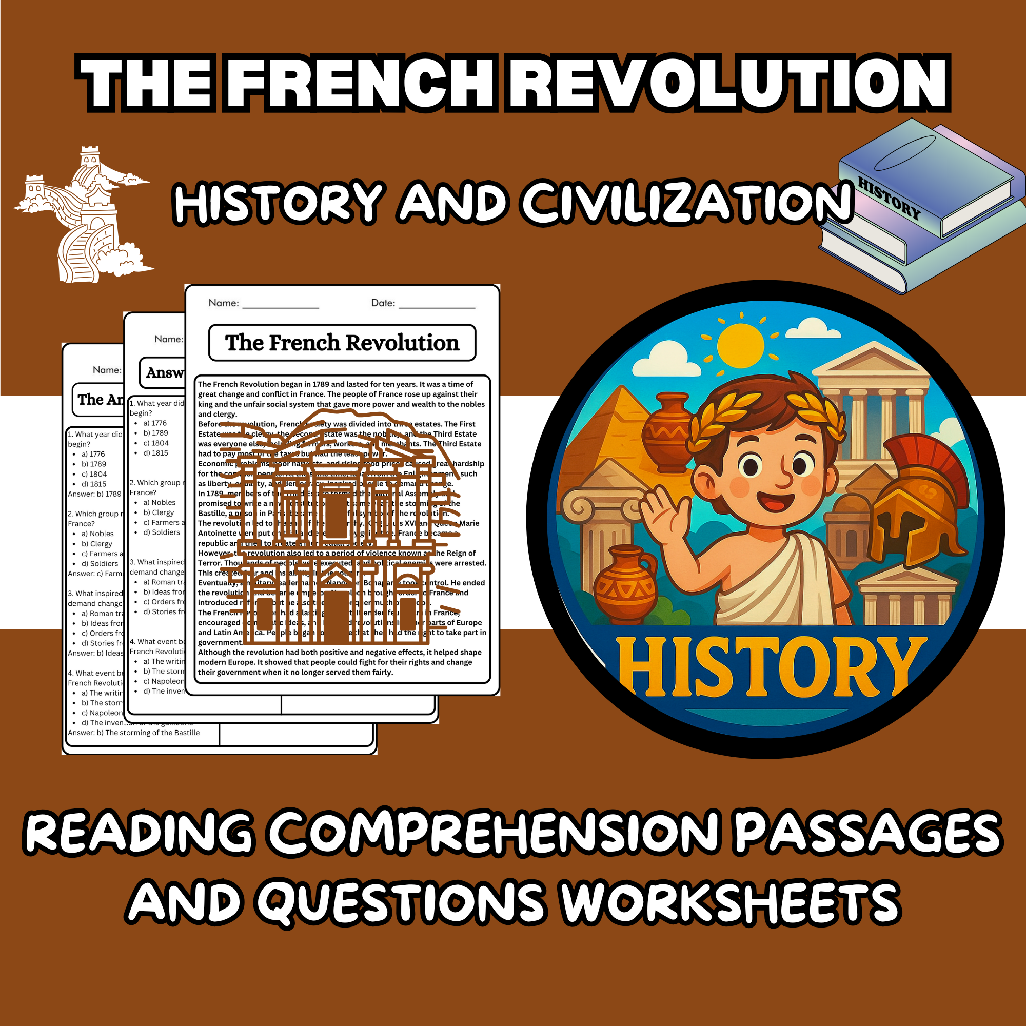 The French Revolution Reading Comprehension Passages & Questions ...