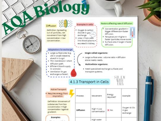 AQA Cell Biology cheat sheets | Teaching Resources