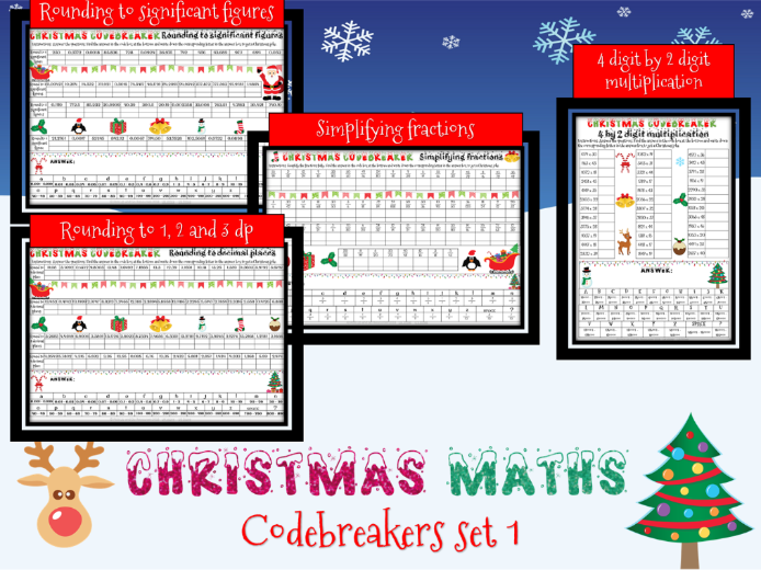 Christmas Maths Codebreakers KS3 Teaching Resources