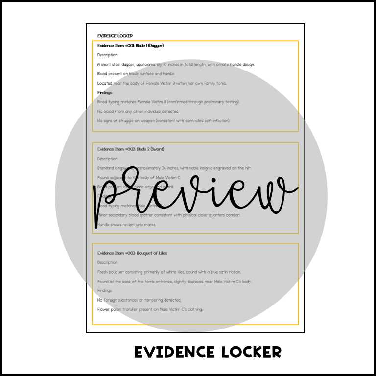 CSI Romeo and Juliet Pre-Reading Activity | Crime Scene Investigation ...