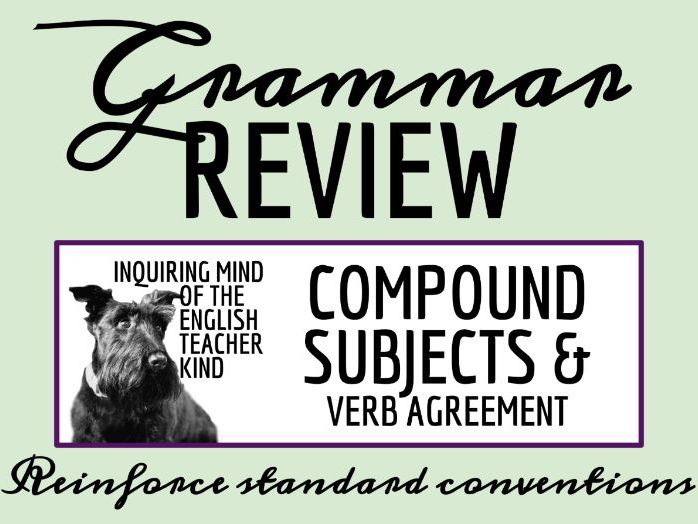 Grammar Review Worksheet on Compound Subjects and Verb Agreement ...