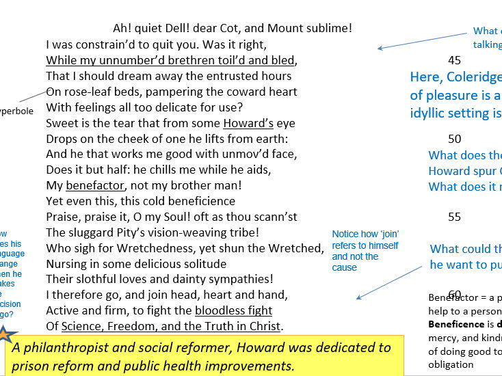 Coleridge Reflections on Leaving a Place of Retirement | Teaching Resources