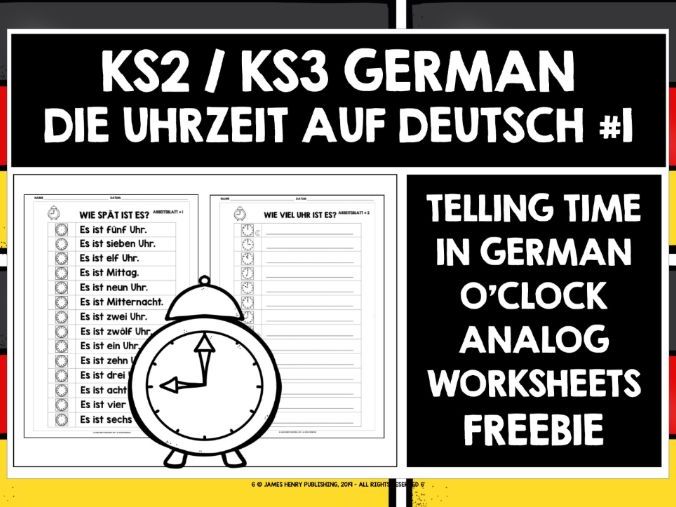 GERMAN TELLING TIME O CLOCK WORKSHEETS FREEBIE Teaching Resources GERMAN TELLING TIME O CLOCK WORKSHEETS FREEBIE Teaching Resources