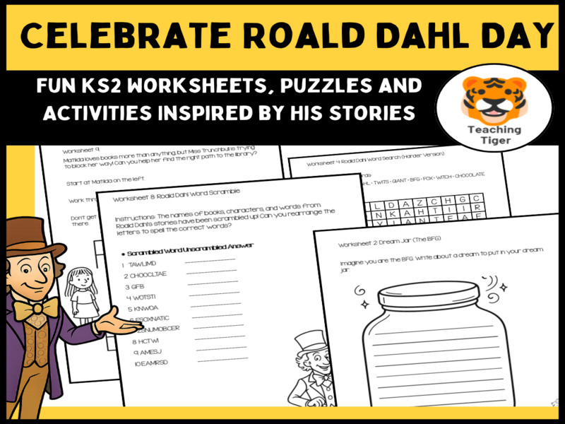 Roald Dahl Day Resources KS2 – Activity Book with Worksheets, Word ...