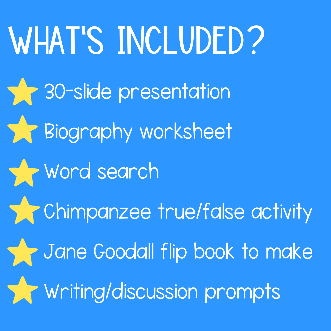 Jane Goodall KS2 presentation activities worksheets science lesson key ...