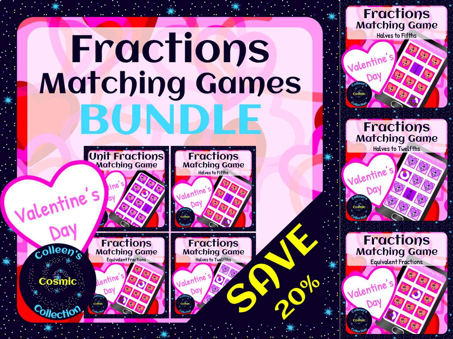Fractions Valentine Activities BUNDLE - Digital | Teaching Resources