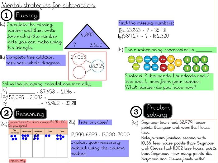 Addition And Subtraction Mental Strategies For Subtraction Year 5