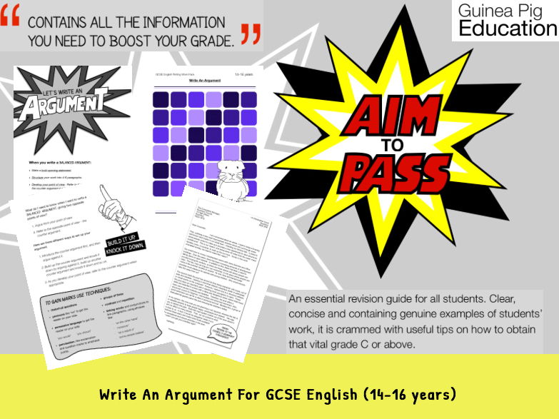 Write An Argument (GCSE English Writing Work Pack) (14-16 years ...