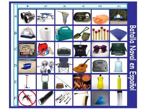 Camping Things and Activities 6 Spanish Photo Game Bundle | Teaching ...