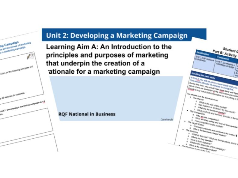 BTEC National in Business - Unit 2: Developing a marketing campaign ...