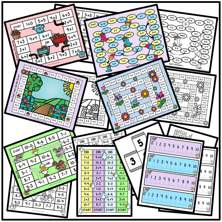 Addition And Subtraction Games For Spring Teaching Resources