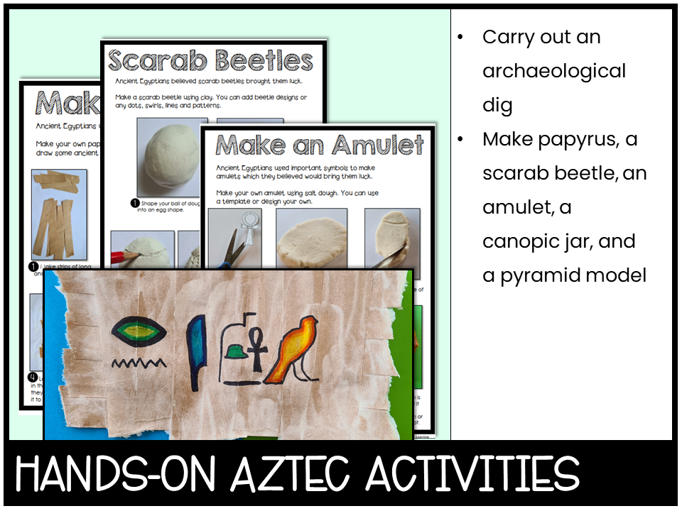 Ancient Egypt Hands-on Art Craft and Learning Activities Year 3, 4, 5 ...