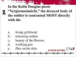 aqa a level english literature vergissmeinnicht keith douglas text and ...