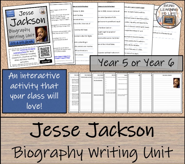 Jesse Jackson Biography Project & Writing Unit | Year 5 or Year 6 ...