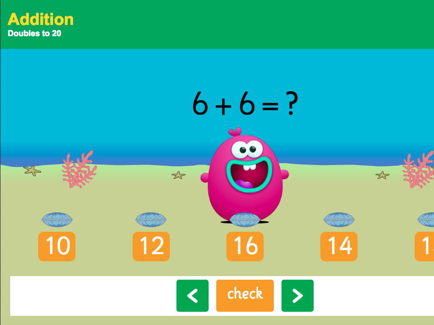 Addition To 20 Adding Double Of One Digit Numbers Interactive Game 