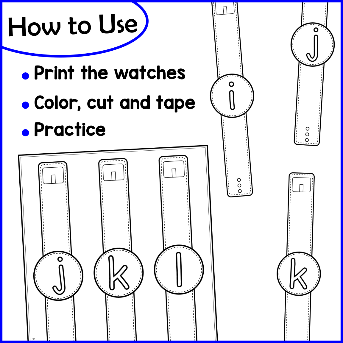 Alphabet Letter Sound Watch Templates - Lowercase Phonics & Beginning ...