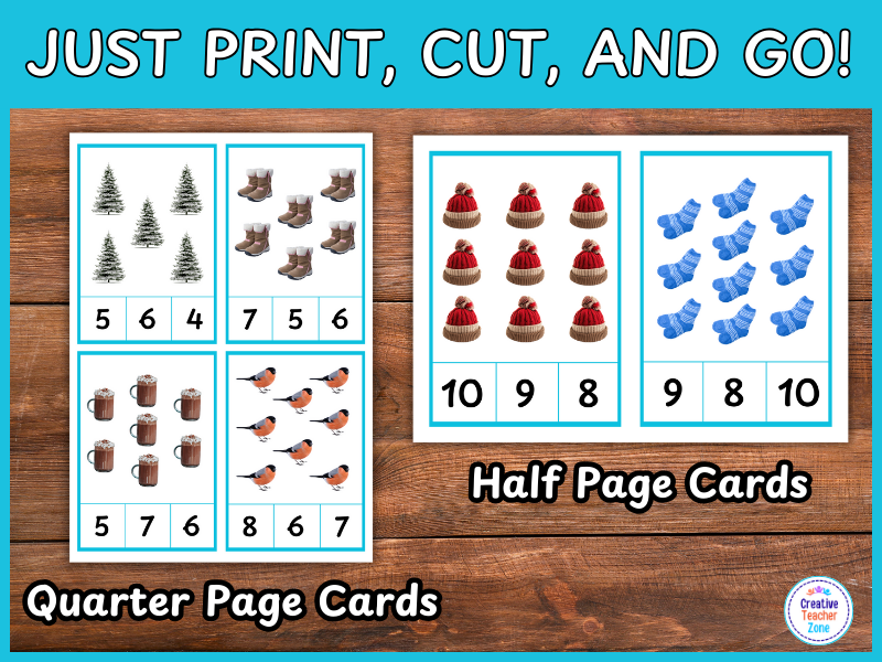 Winter Counting Clip Cards 1-10 | Real Photos | Teaching Resources