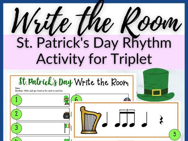 St. Patrick's Day Triplet Write the Room for Music | Teaching Resources