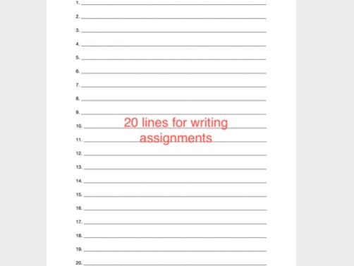 Lines for Writing (1-20) | Teaching Resources