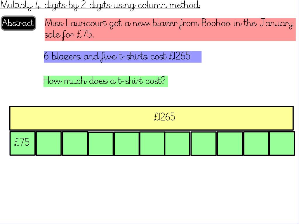Multiplication And Division Multiply 4 digits By 2 digits Year 5 