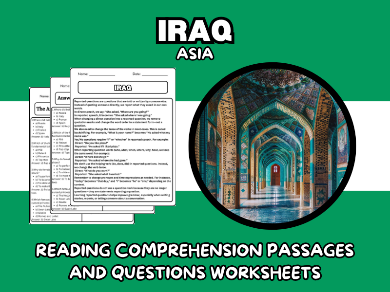 Iraq - Asia Reading Comprehension Passages & Questions Worksheets ...