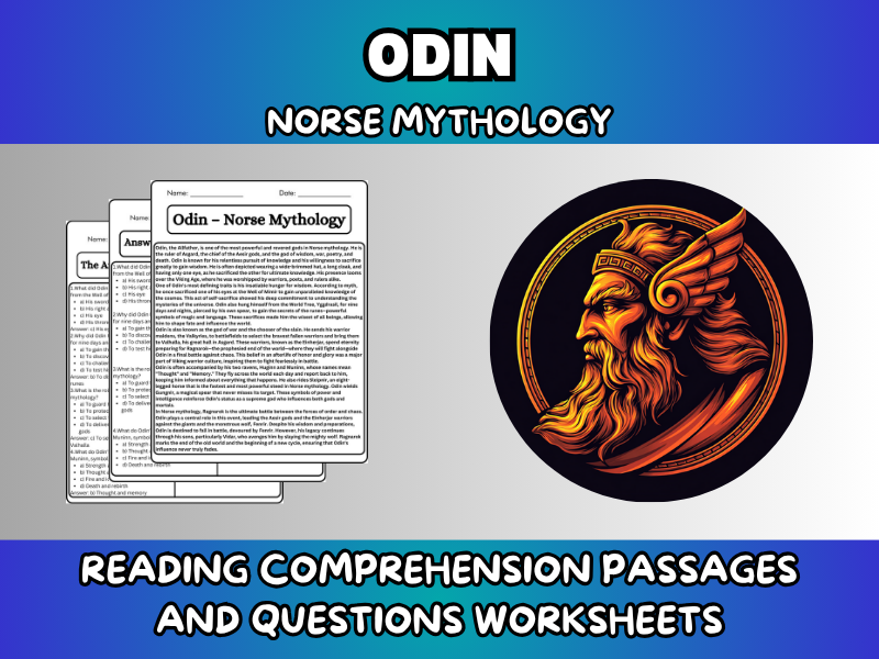 Odin - Norse Mythology Reading Comprehension Passages and Questions ...