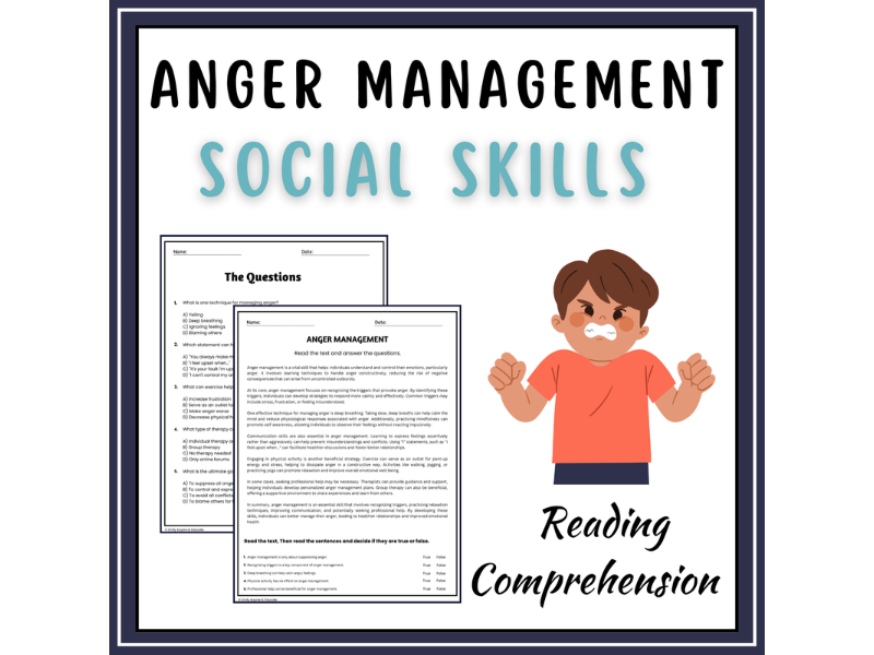 Anger Management - Reading Comprehension Passages & Questions ...